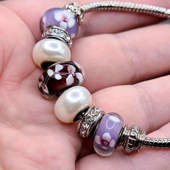 bella Perlina | Jewelry | Bella Perlina Bracelet With Purple And Pearl ...